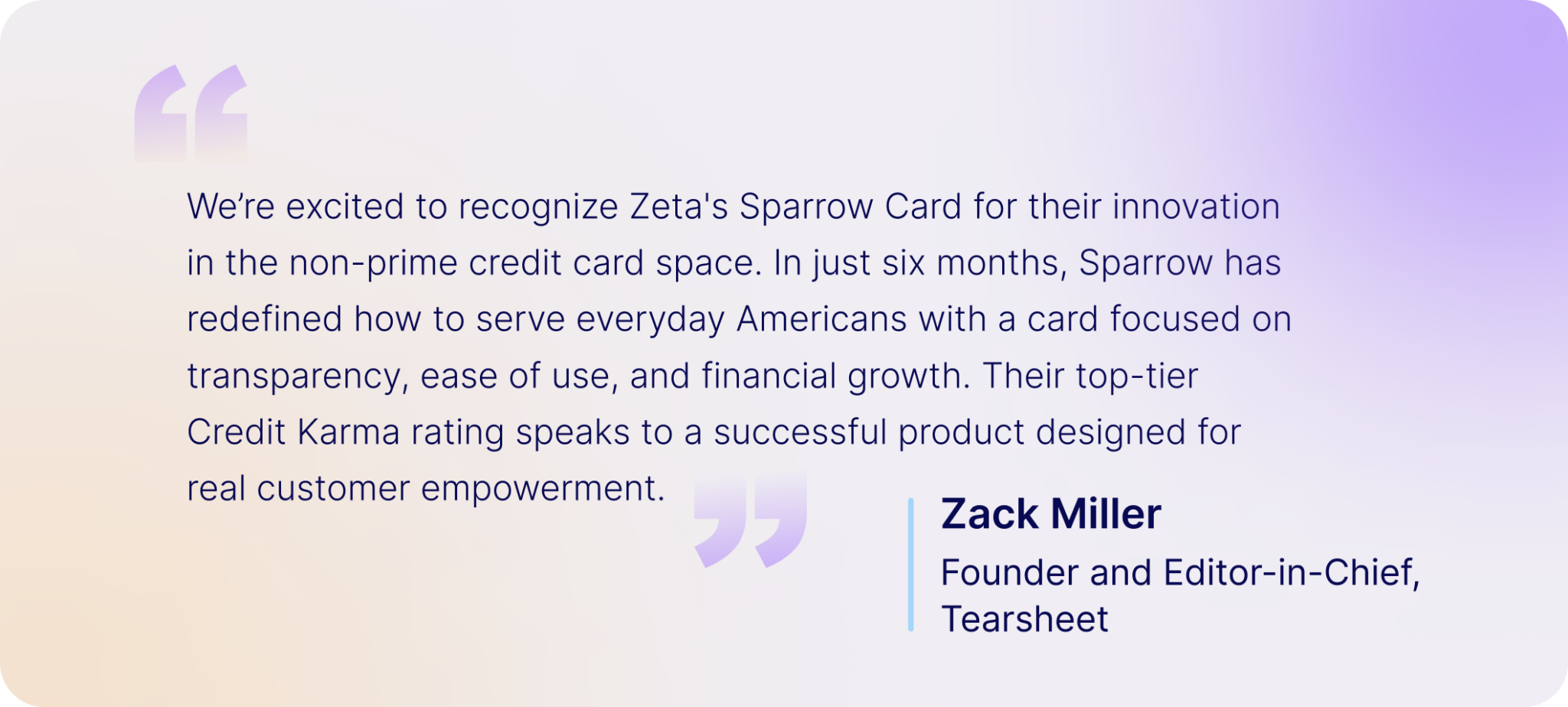 Sparrow x Zeta Wins Tearsheet’s Best Banking Card Product Award - Zeta US